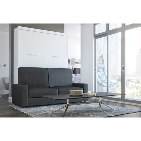 Bestar Nebula 78W Queen Murphy Bed and a Sofa White 25721 000017 Zoro